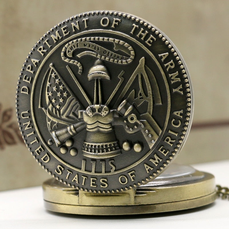 Vintage Bronze USA Department Of The Army Pocket Watch – My Fav Jewelry